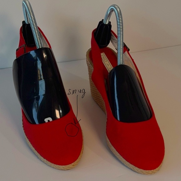 Peid a Terre | Shoes | Peid A Terre Red Canvas Sling Back Espadrille Wedge Kate Middleton Shoe ...